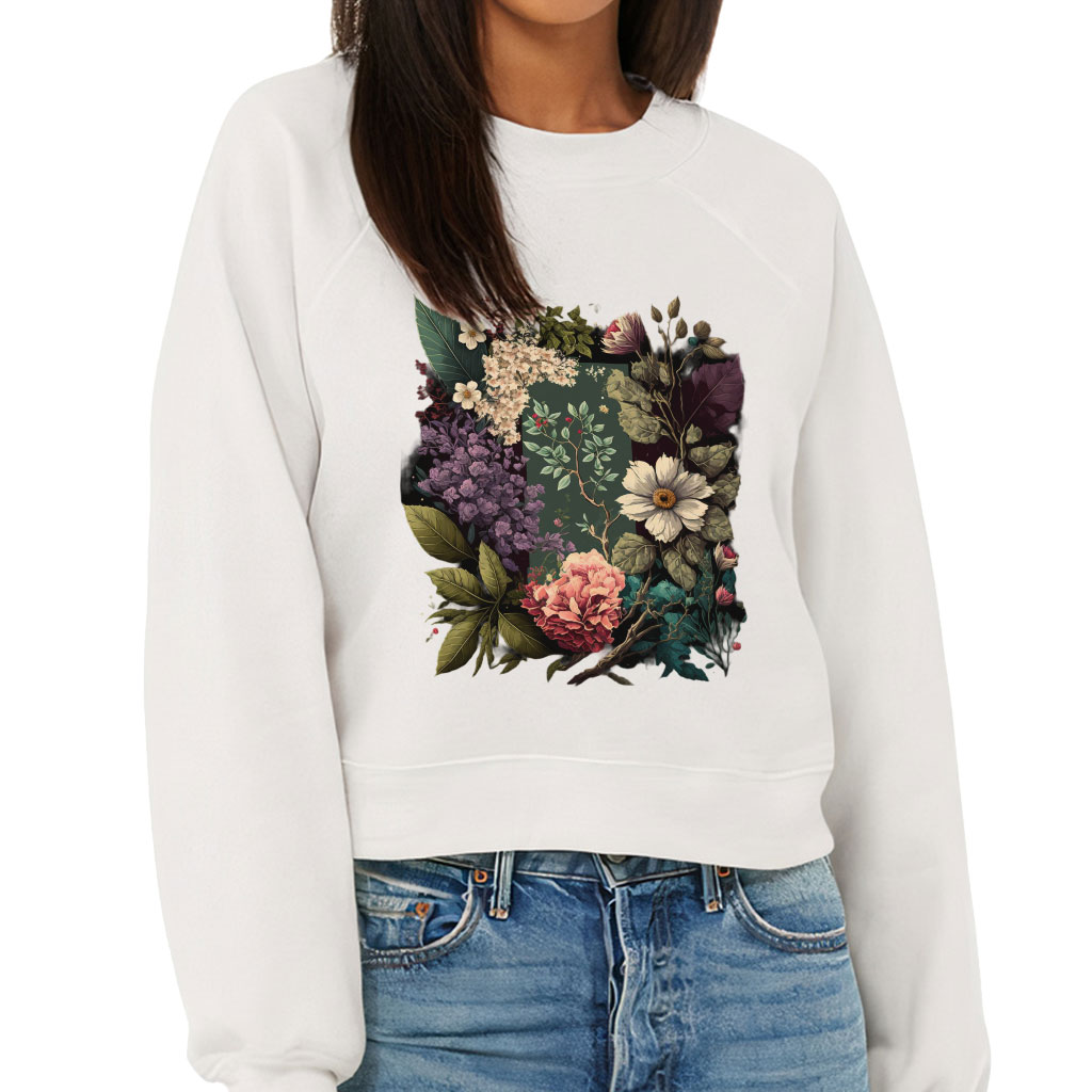 Beautiful Flower Raglan Pullover - Floral Aesthetic Apparel - Floral ...